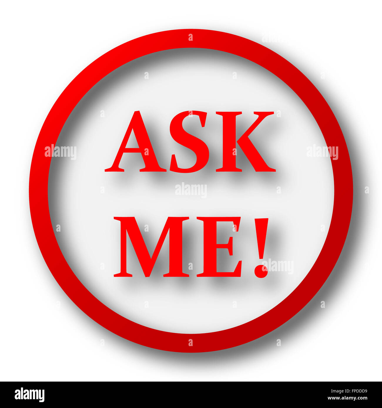 Ask me icon. Internet button on white background Stock Photo - Alamy