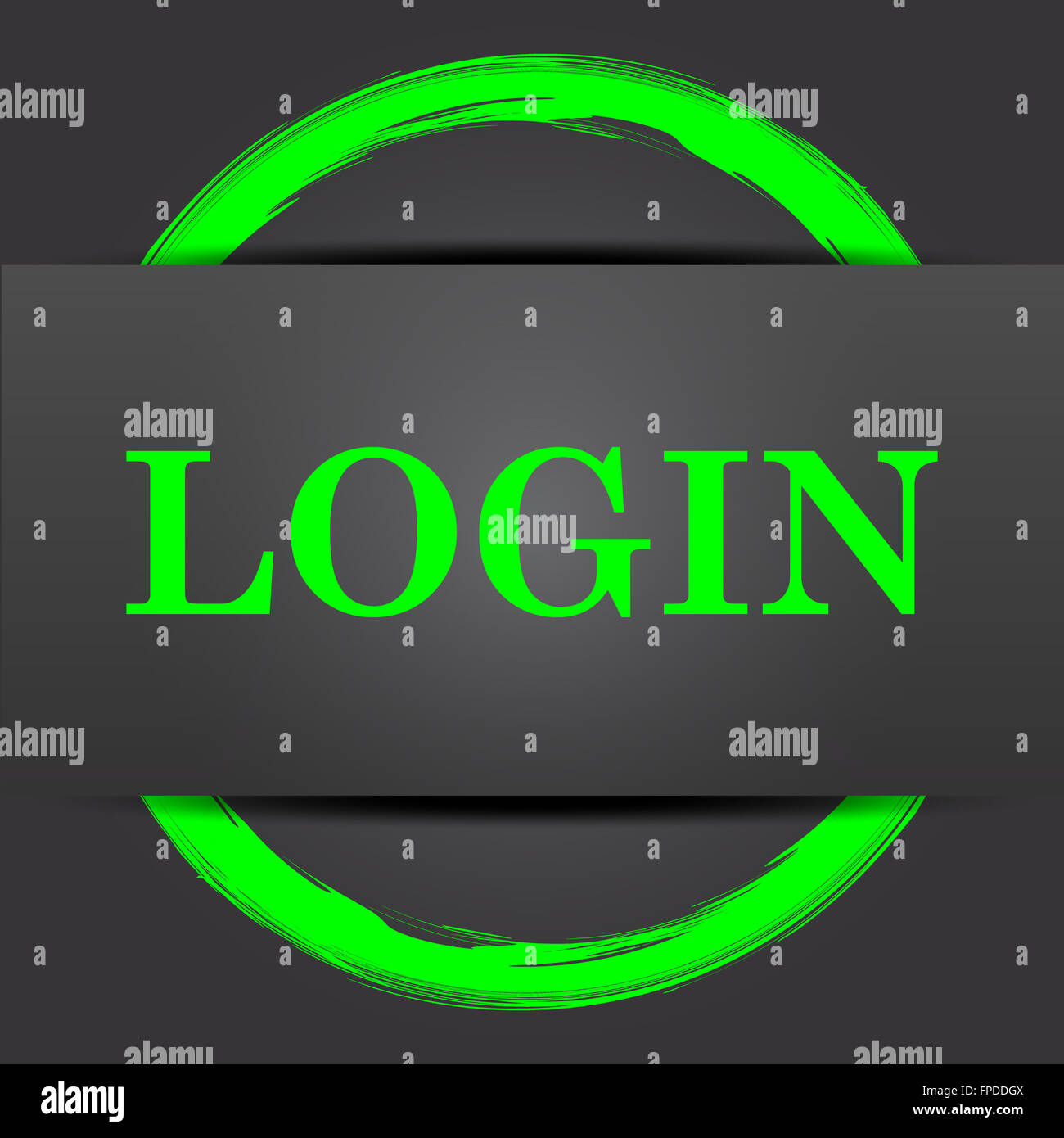Login icon. Internet button with green on grey background Stock Photo ...