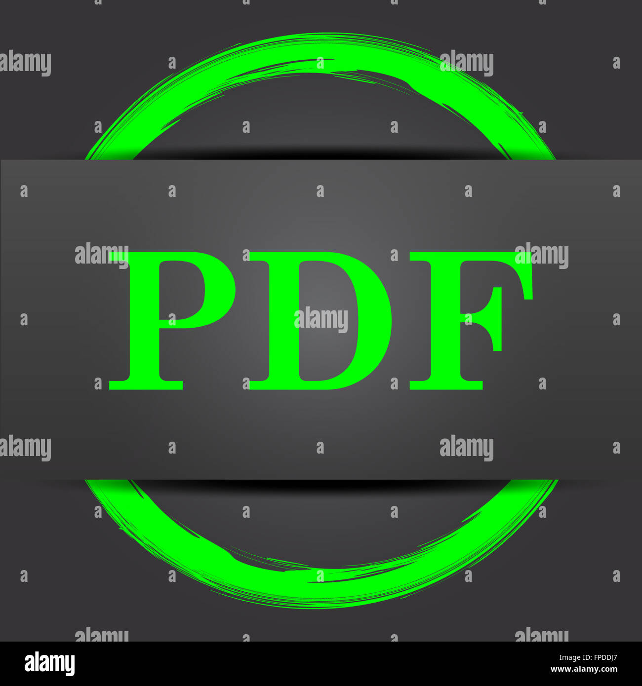 PDF icon. Internet button with green on grey background Stock Photo - Alamy