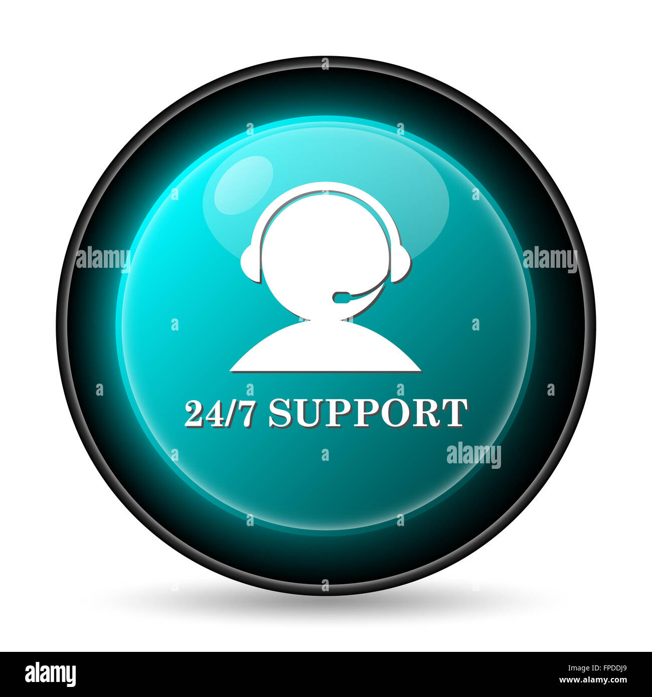 24-7 Support icon. Internet button on white background Stock Photo - Alamy