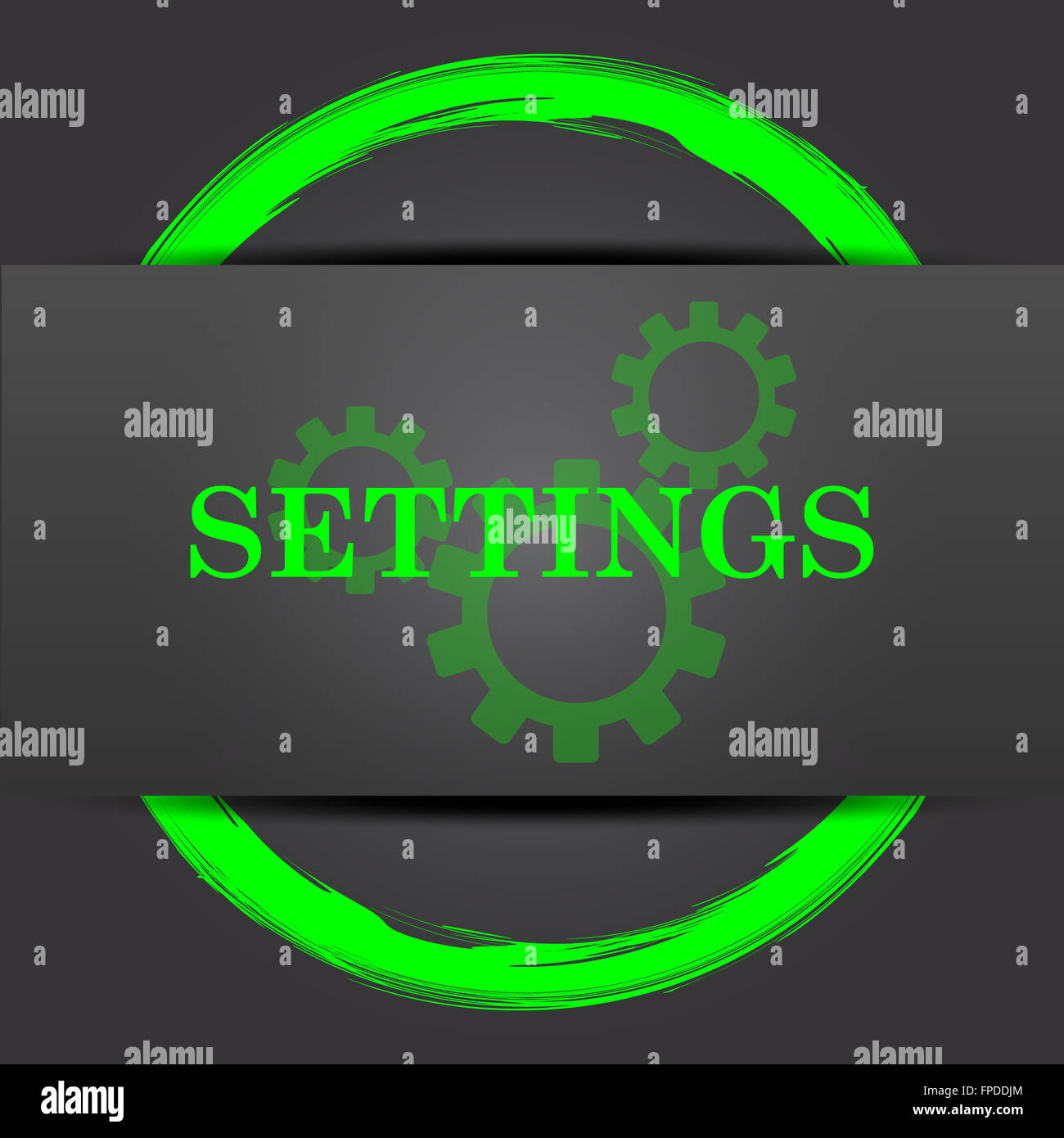Settings icon. Internet button with green on grey background Stock ...