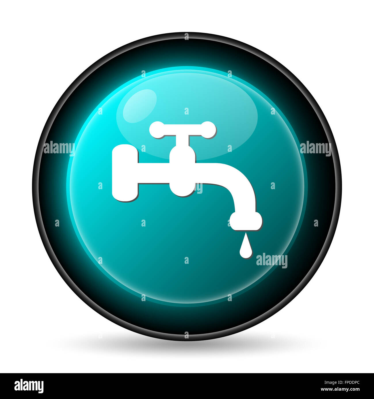 Water tap icon. Internet button on white background Stock Photo - Alamy