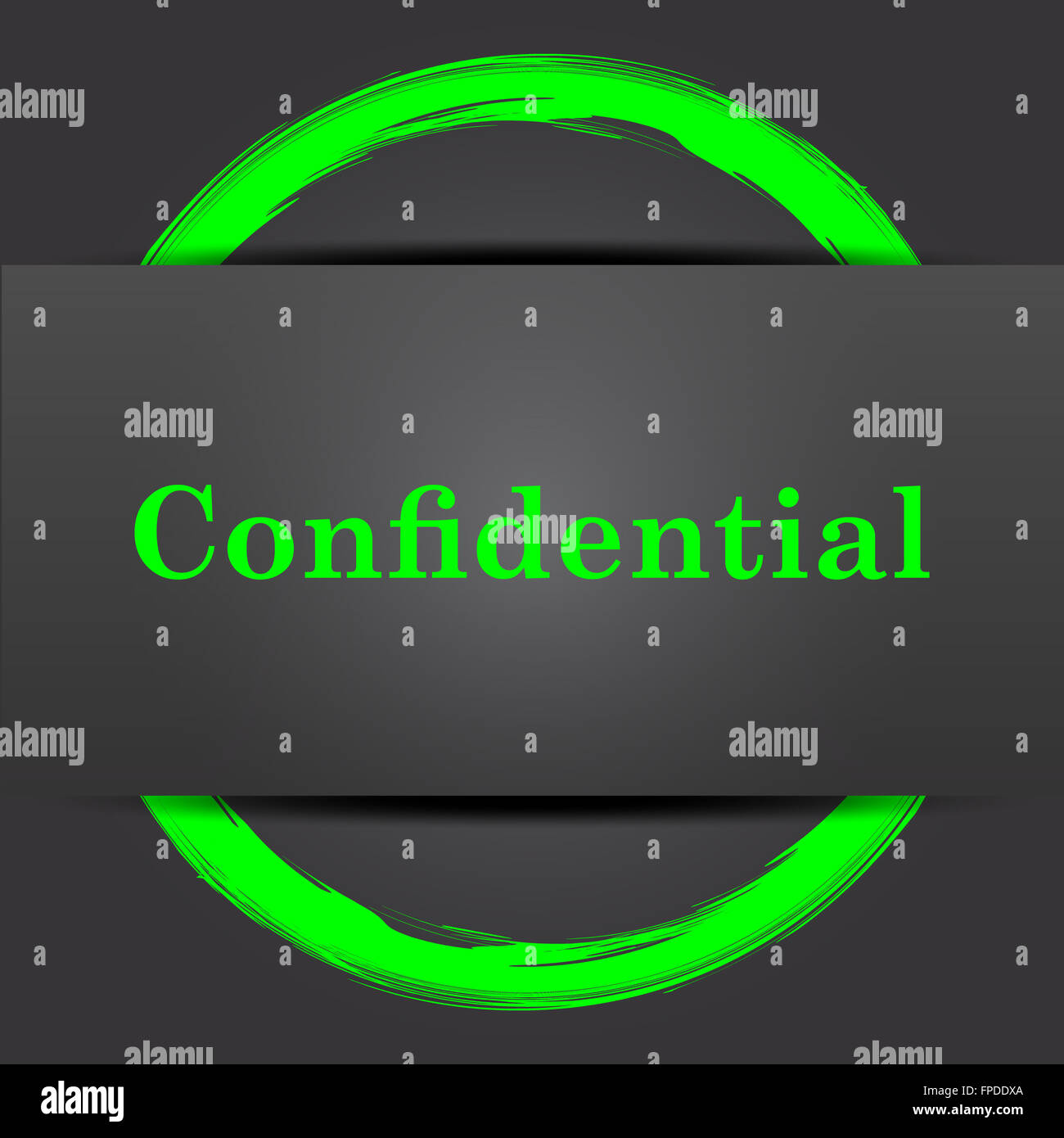 Confidential icon. Internet button with green on grey background Stock ...