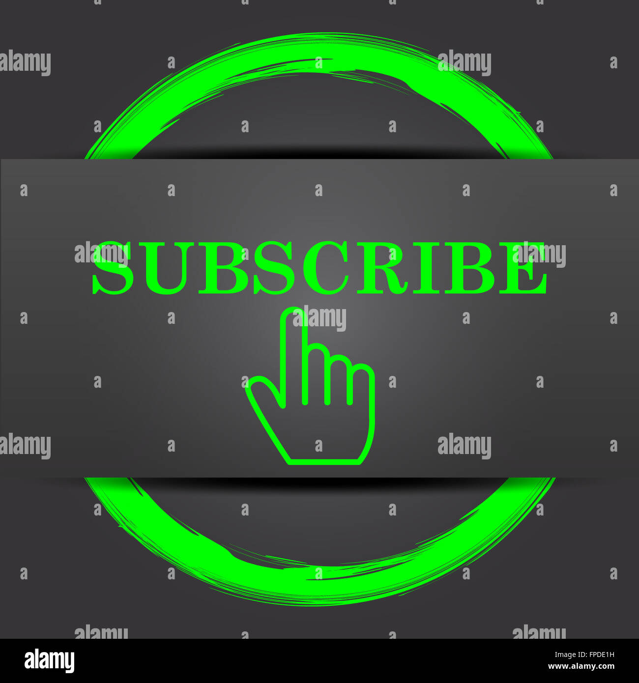 Subscribe icon. Internet button with green on grey background Stock ...
