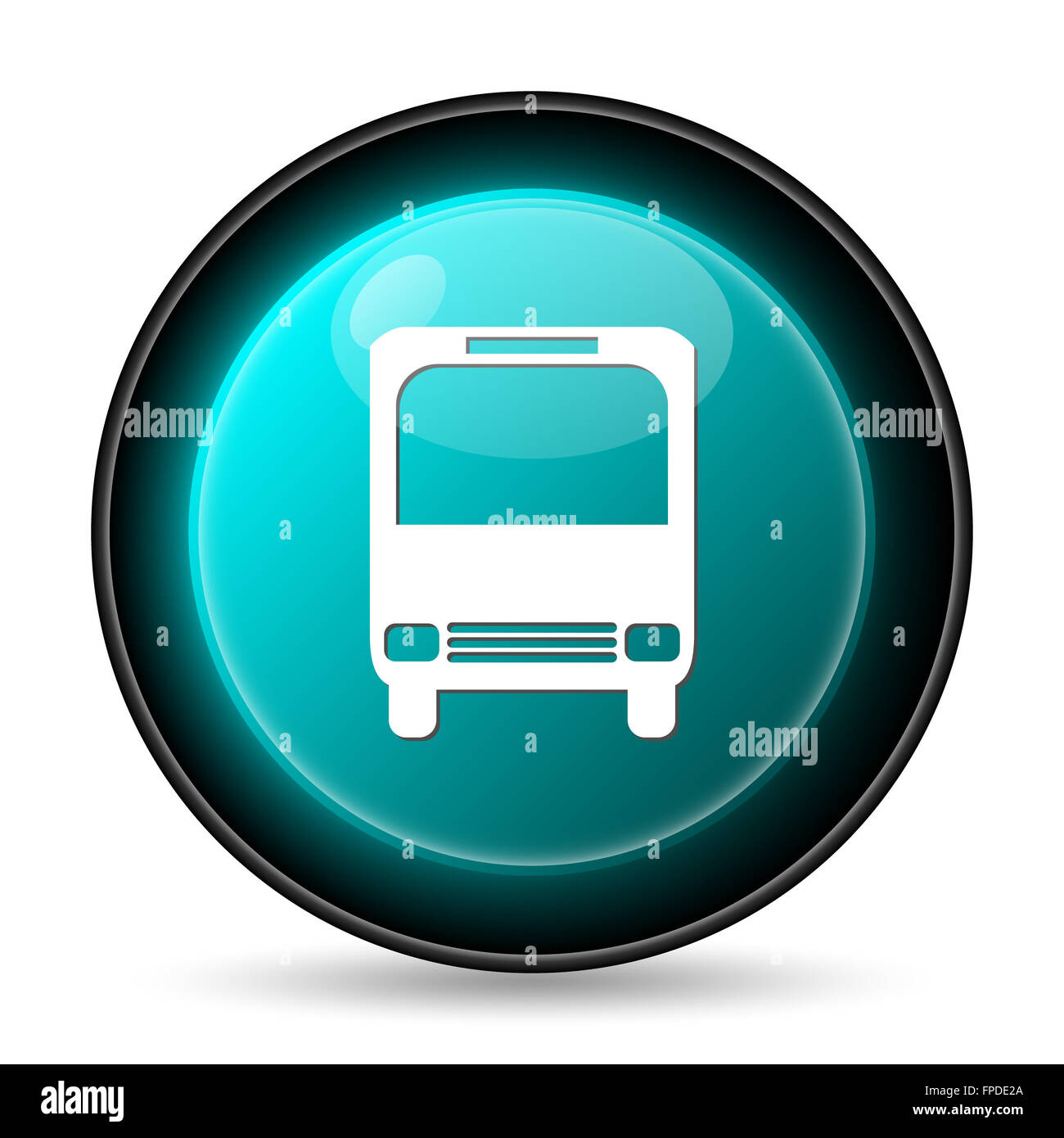 Bus icon. Internet button on white background Stock Photo - Alamy