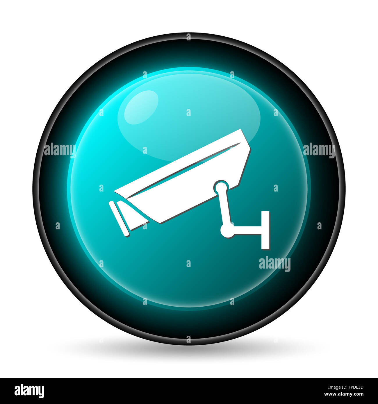 Surveillance camera icon. Internet button on white background Stock ...