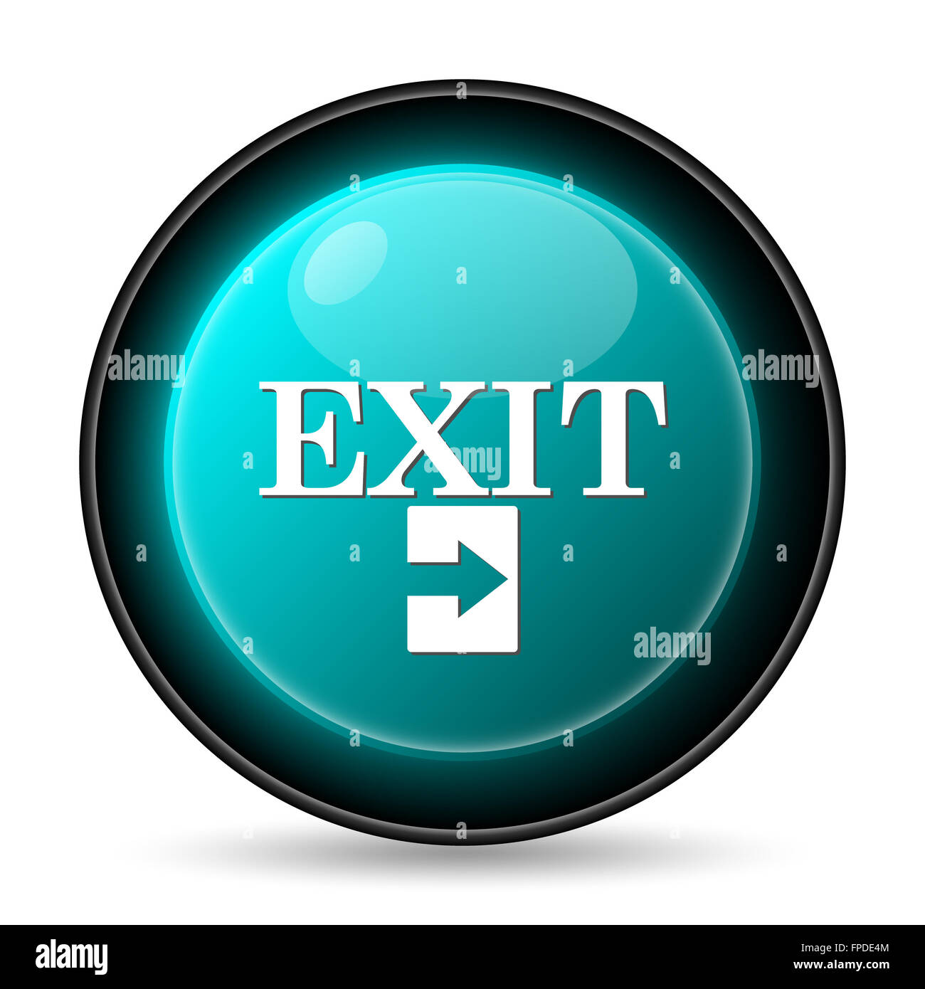 Exit icon. Internet button on white background Stock Photo - Alamy