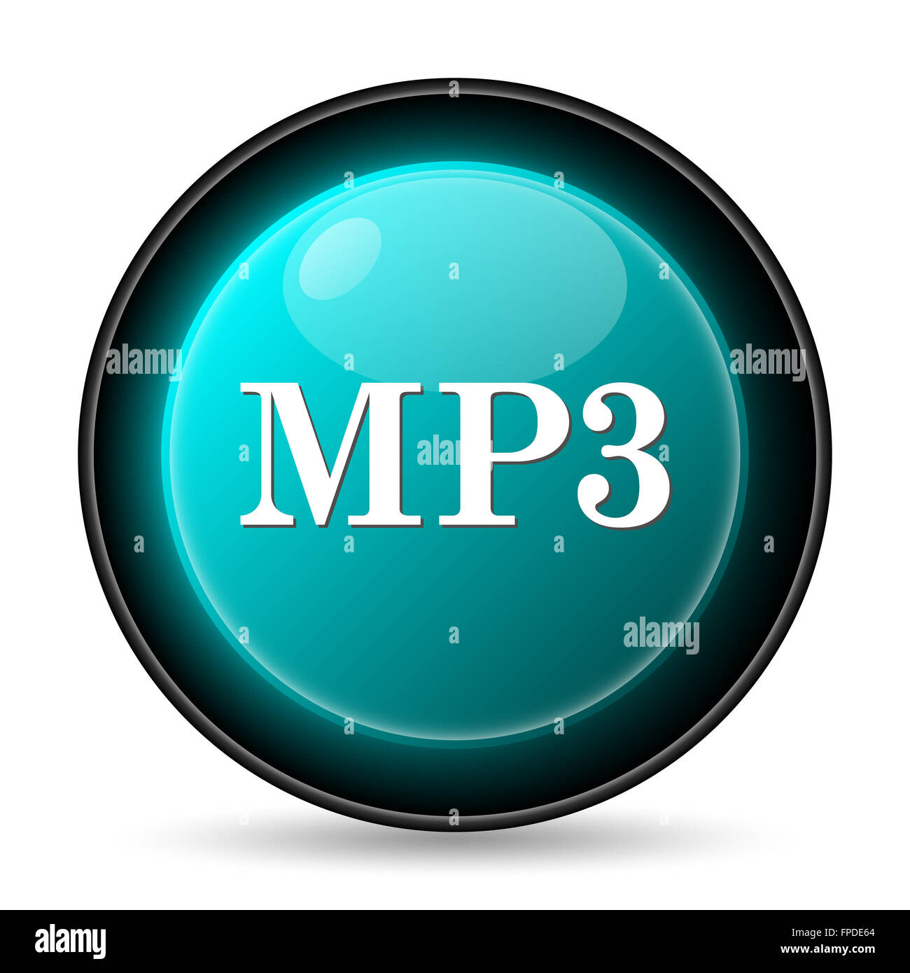 MP3 icon. Internet button on white background Stock Photo - Alamy