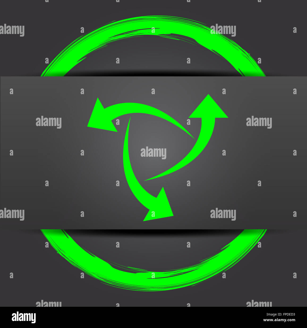 Change icon. Internet button with green on grey background Stock Photo ...