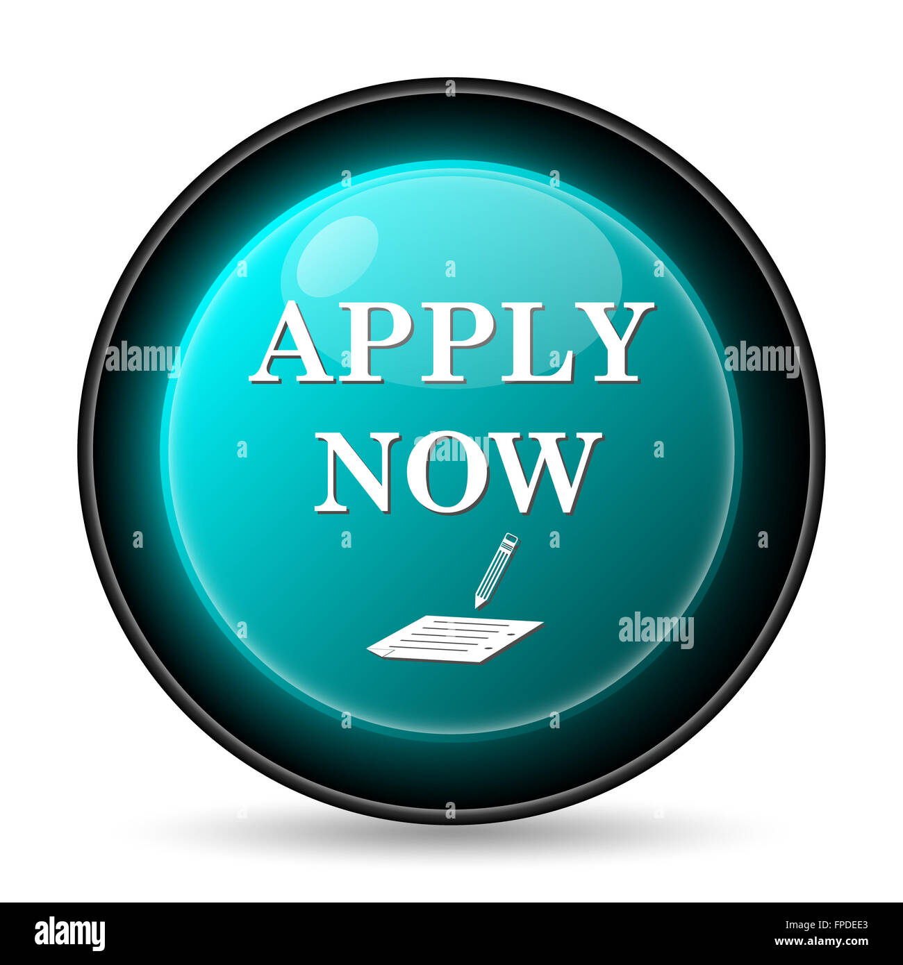 Apply now icon. Internet button on white background Stock Photo - Alamy