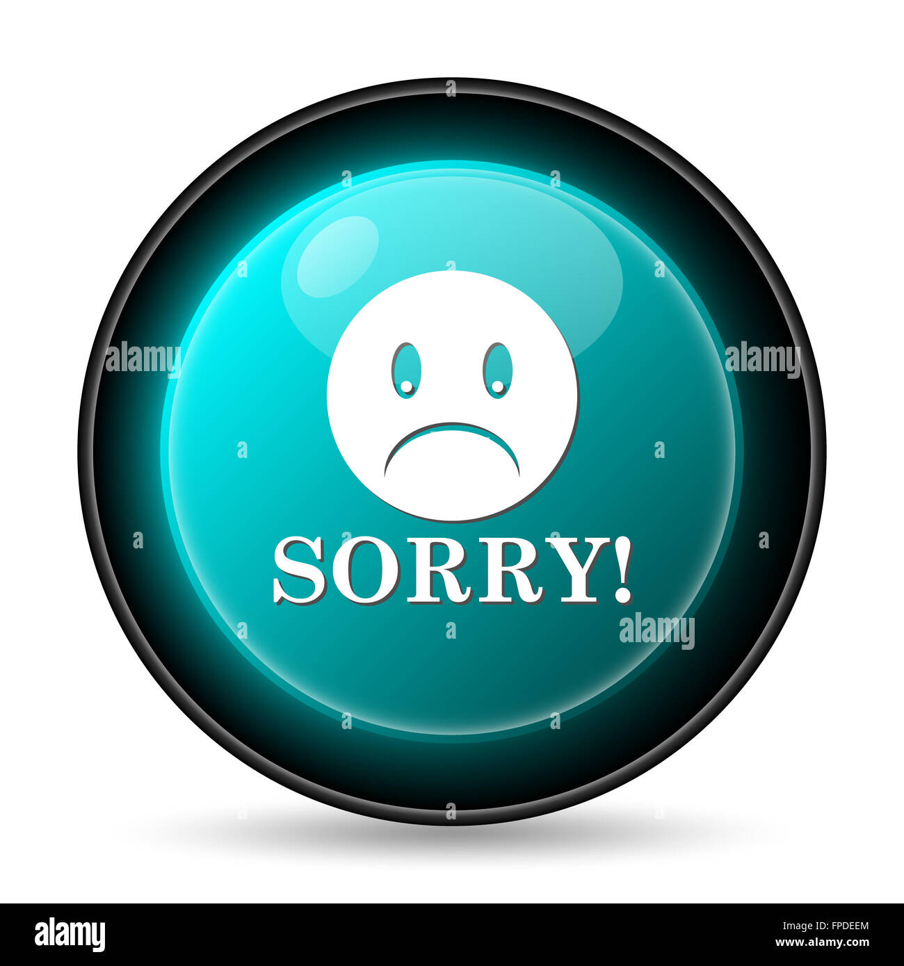 Sorry icon. Internet button on white background Stock Photo - Alamy