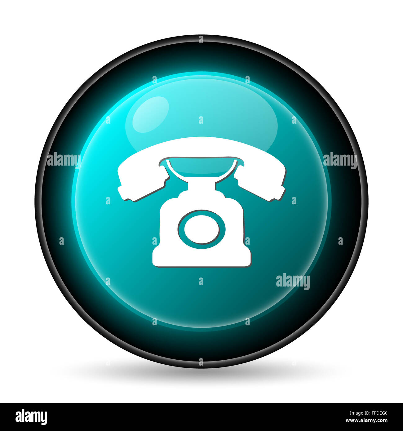 Phone icon. Internet button on white background Stock Photo - Alamy