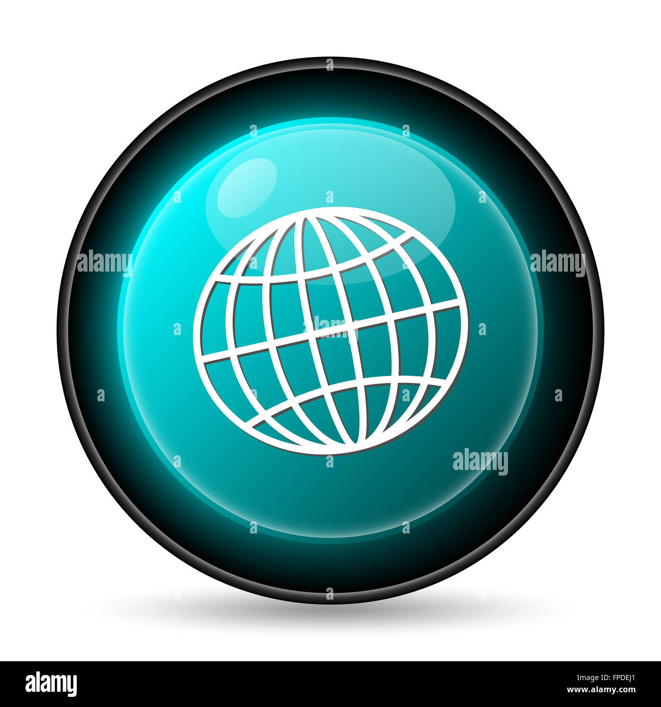 Globe icon. Internet button on white background Stock Photo - Alamy