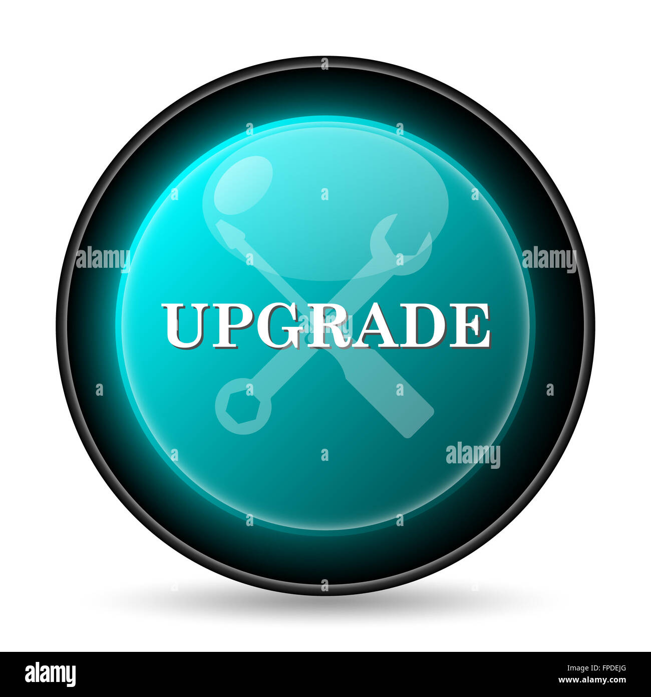 Upgrade icon. Internet button on white background Stock Photo - Alamy