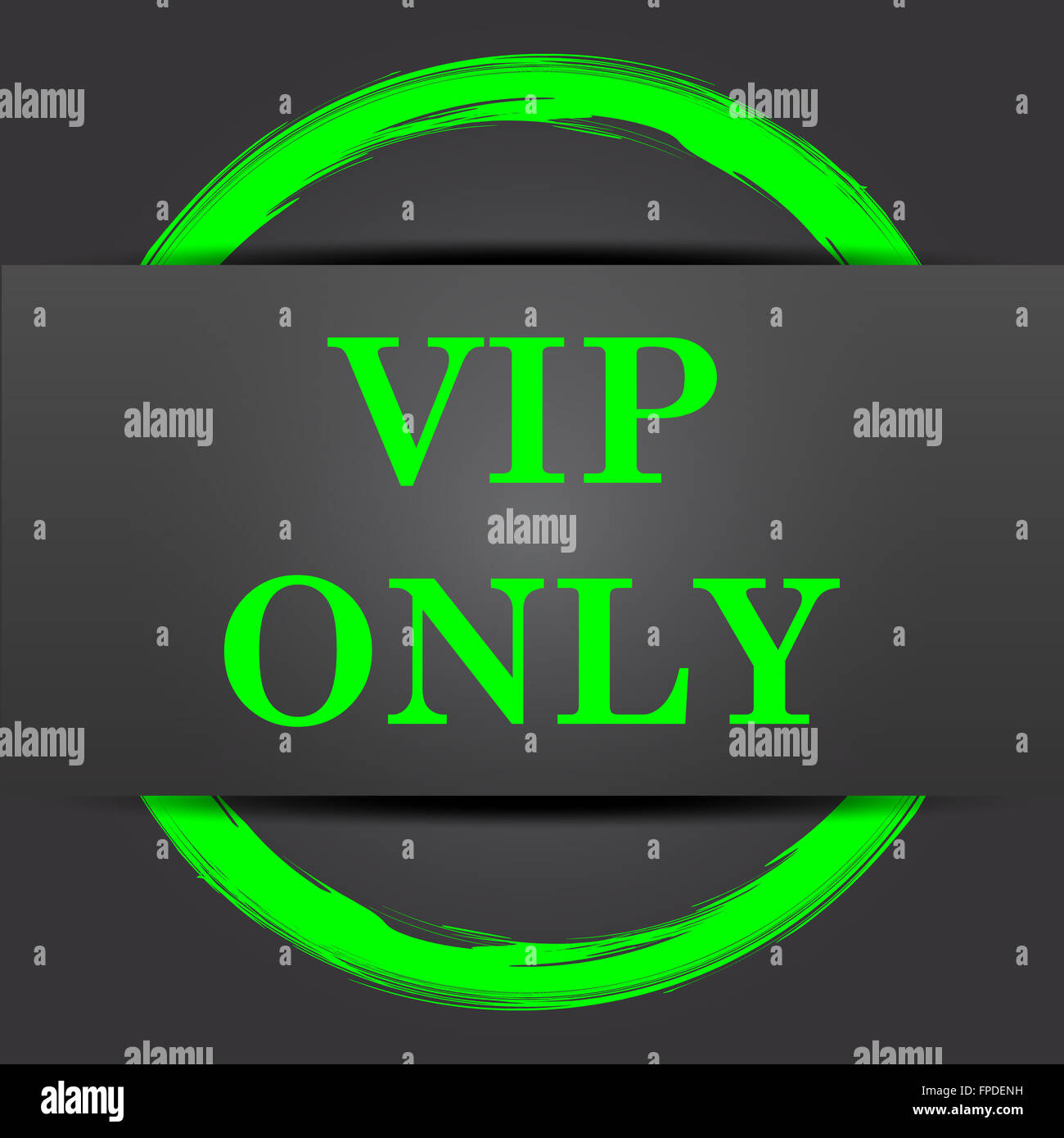 VIP only icon. Internet button with green on grey background Stock ...