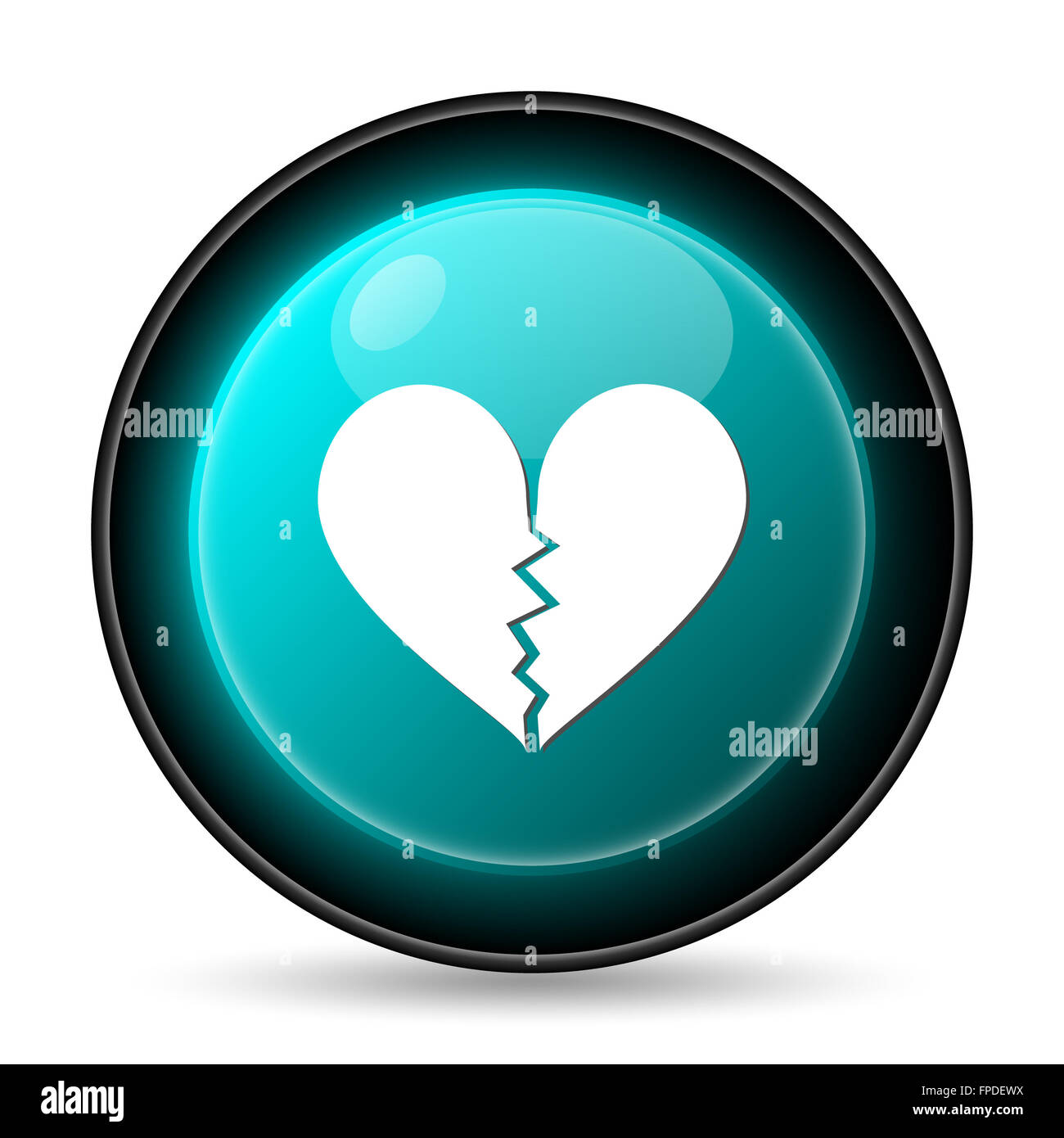 Broken heart icon. Internet button on white background Stock Photo - Alamy
