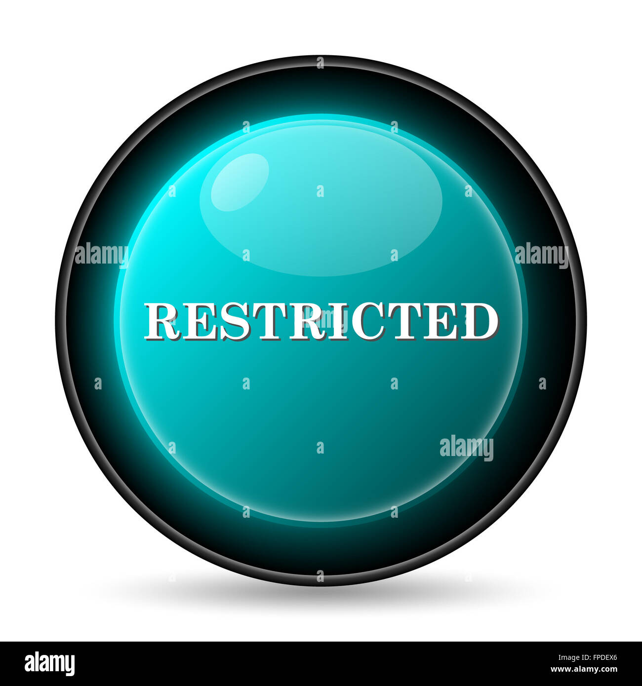 Restricted icon. Internet button on white background Stock Photo - Alamy