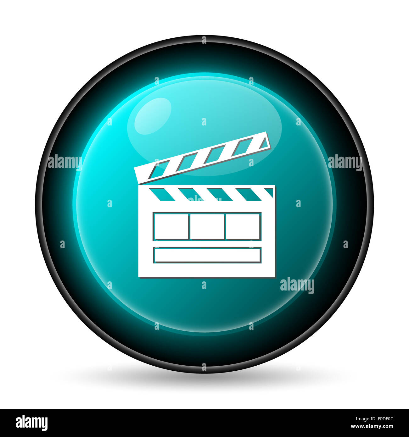 Movie icon. Internet button on white background Stock Photo - Alamy
