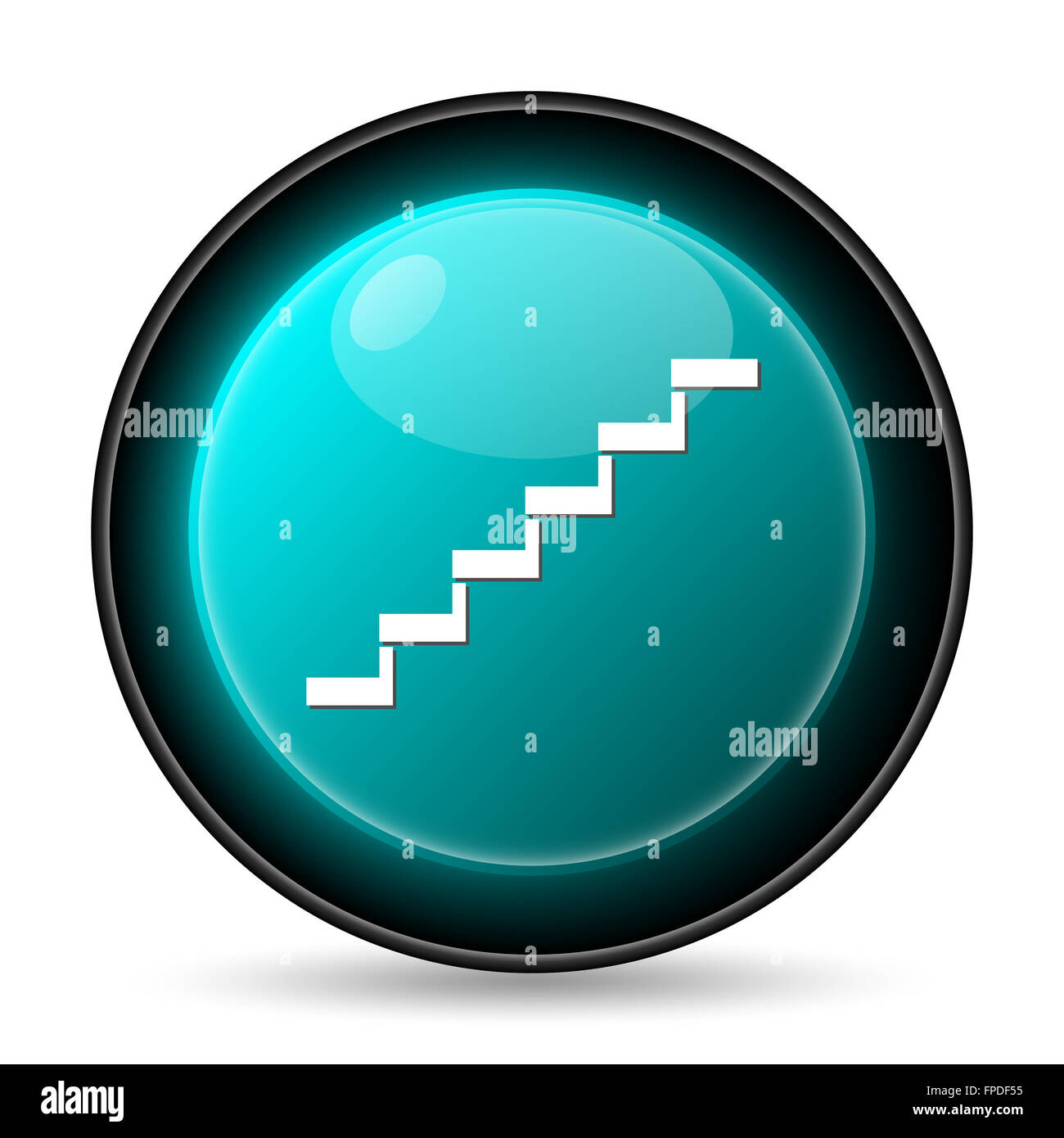 Stairs icon. Internet button on white background Stock Photo - Alamy