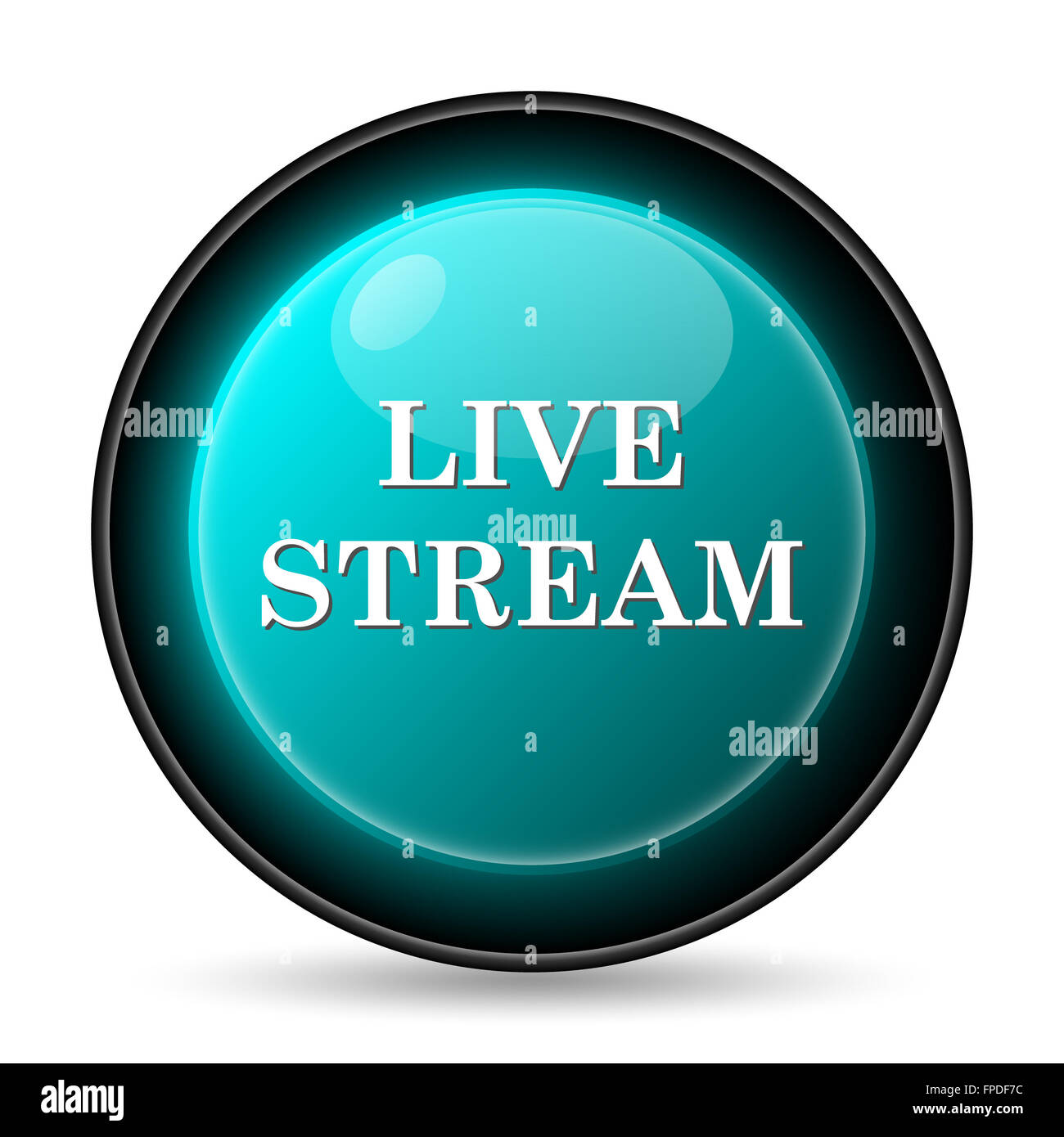 Live stream icon. Internet button on white background Stock Photo - Alamy