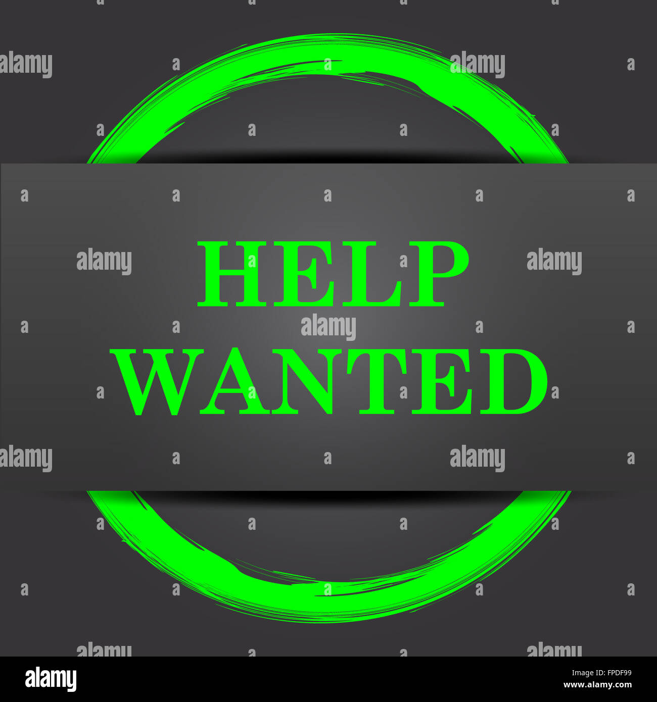 Help wanted icon. Internet button with green on grey background Stock ...