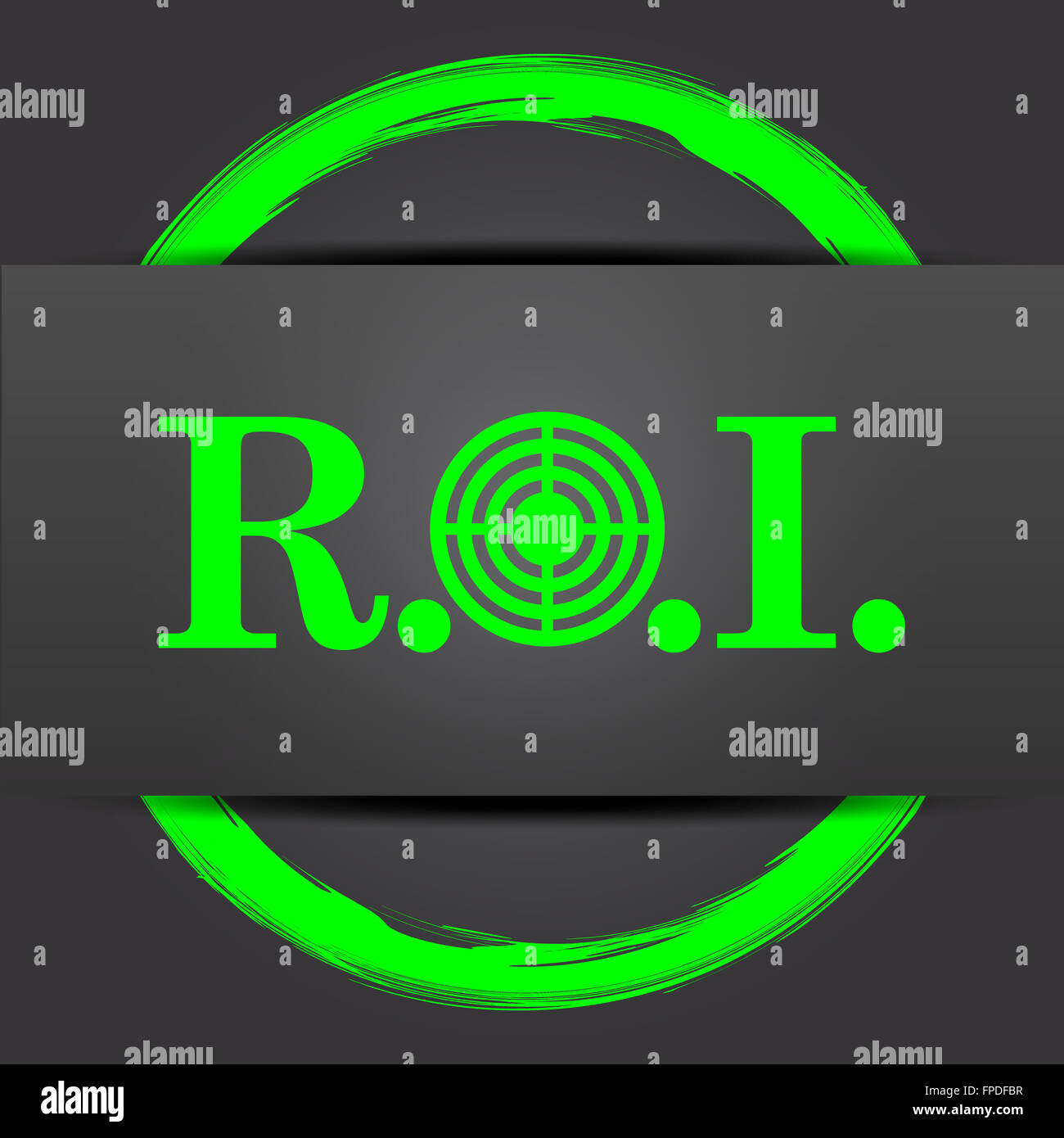ROI icon. Internet button with green on grey background Stock Photo - Alamy