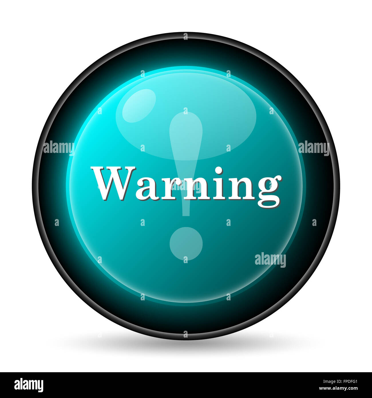 Warning icon. Internet button on white background Stock Photo - Alamy