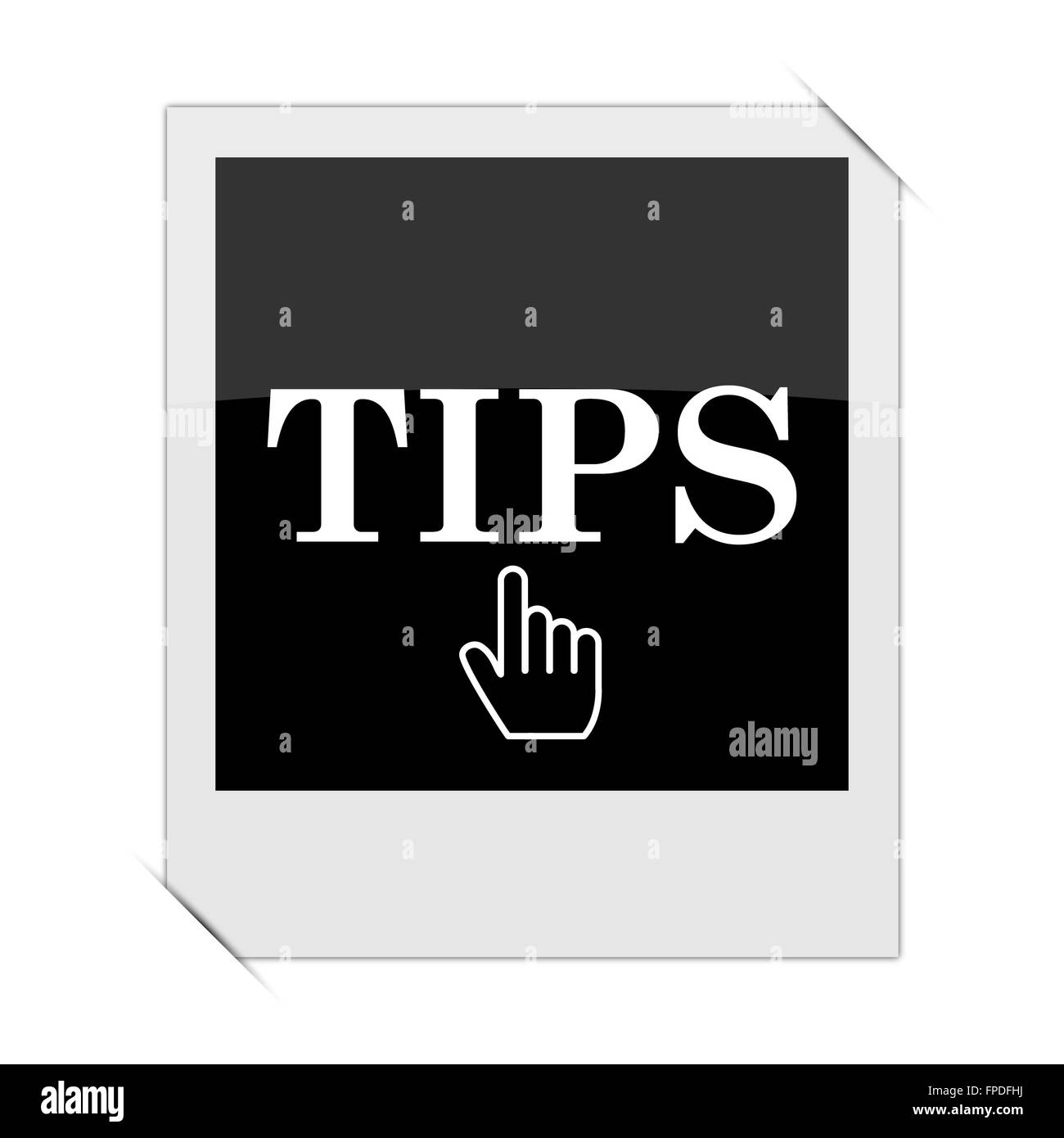 Tips icon within a photo on white background Stock Photo - Alamy