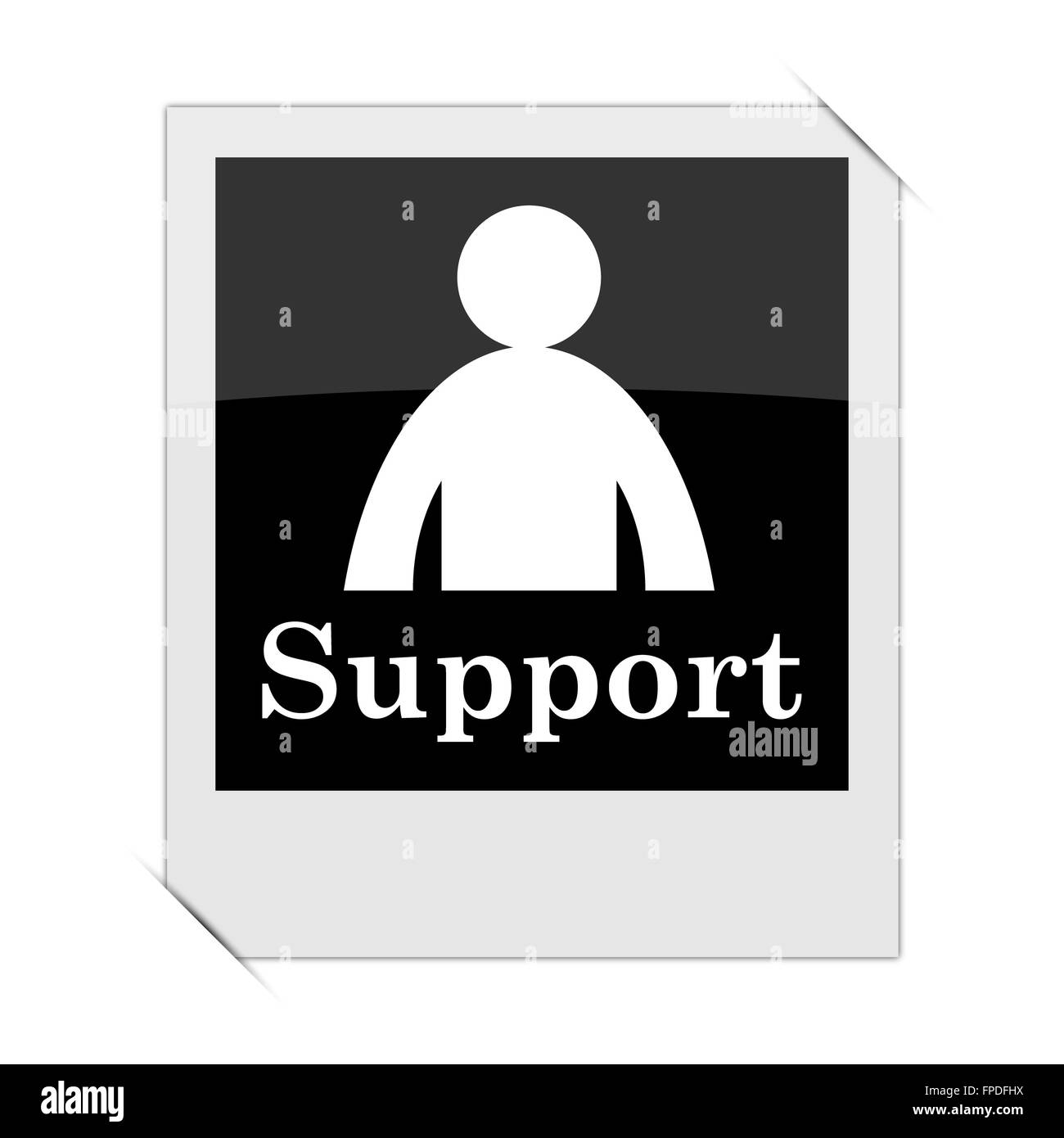Support icon within a photo on white background Stock Photo - Alamy