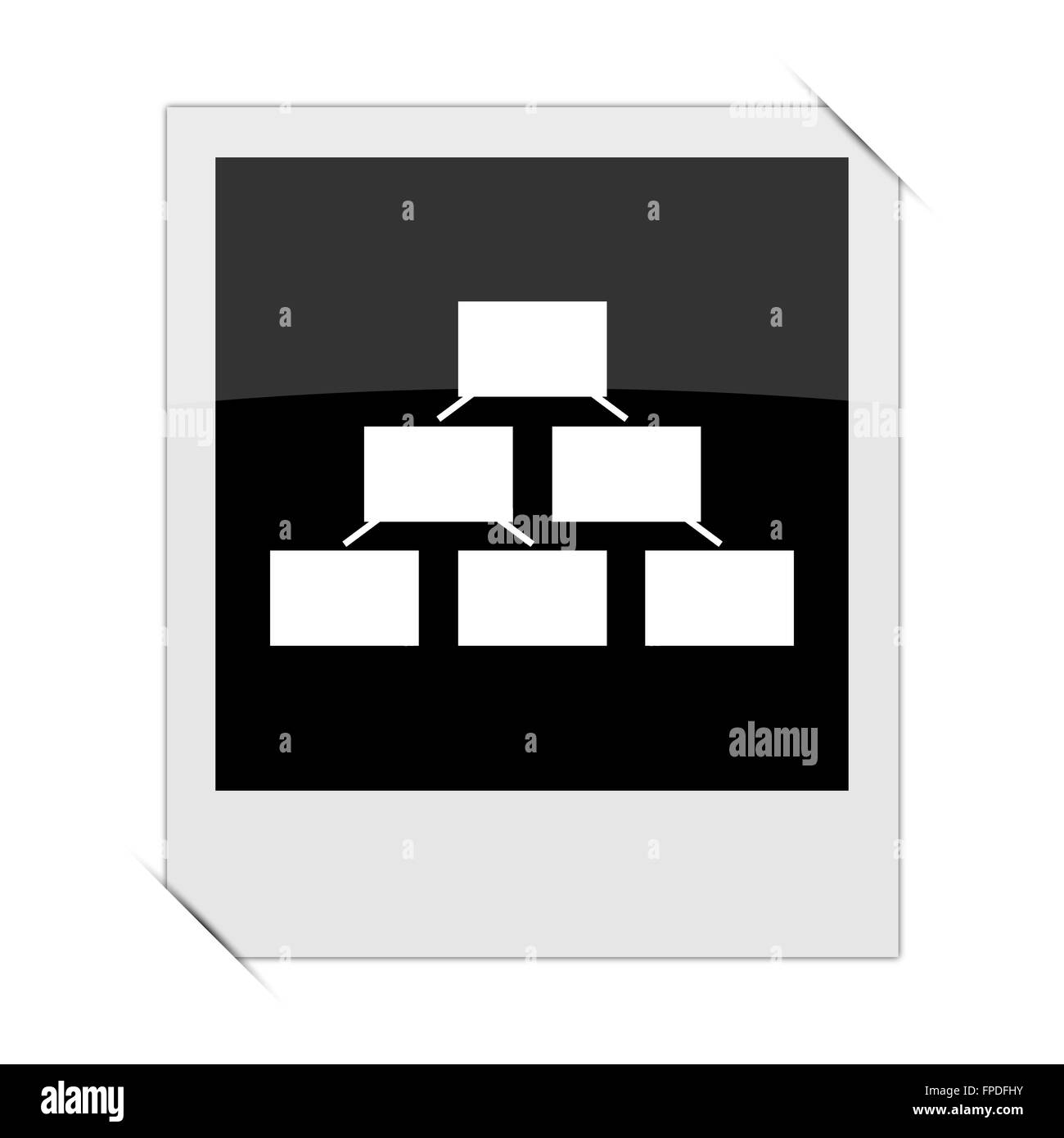Organizational chart icon within a photo on white background Stock ...