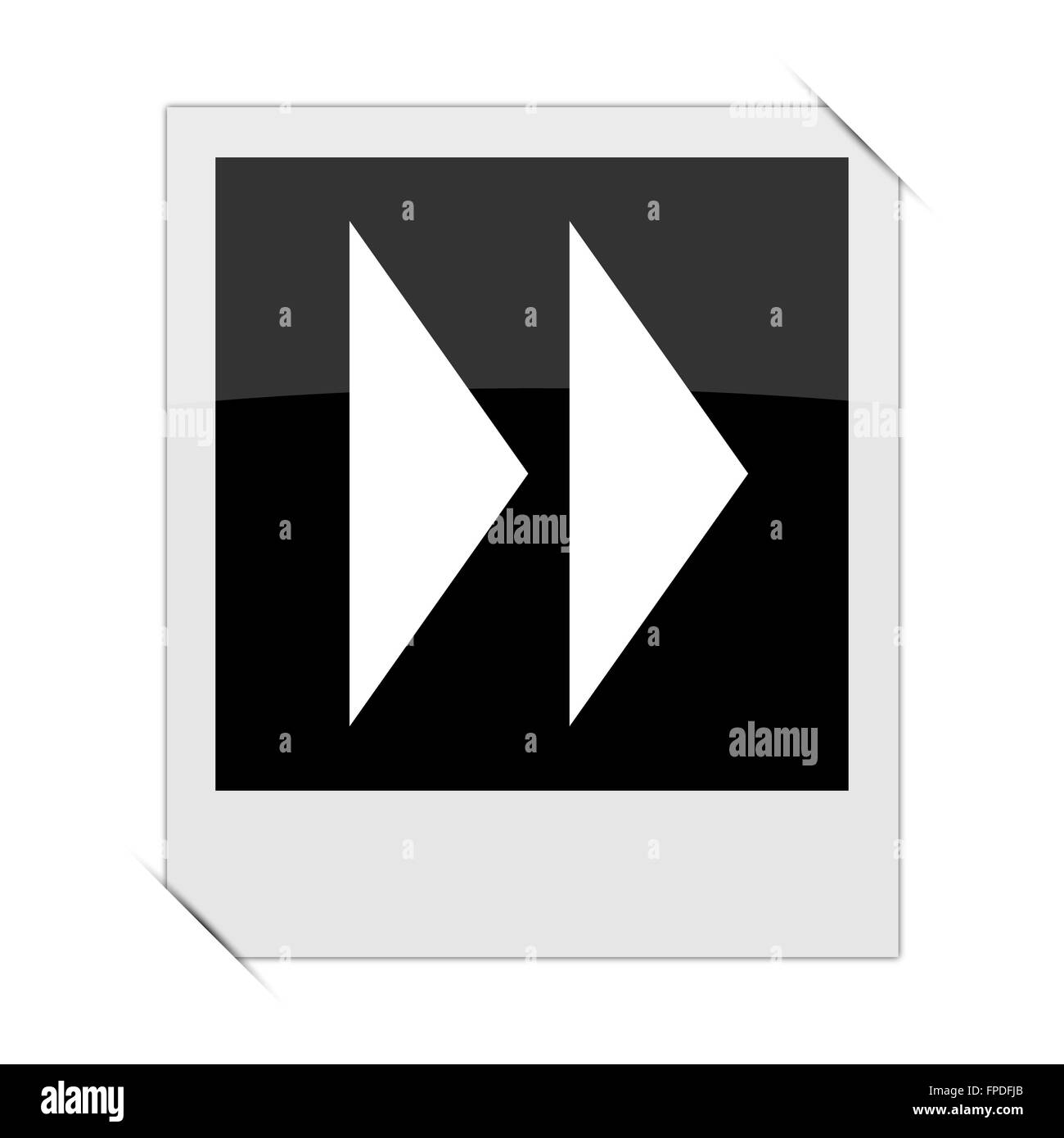 Fast forward sign icon within a photo on white background Stock Photo ...