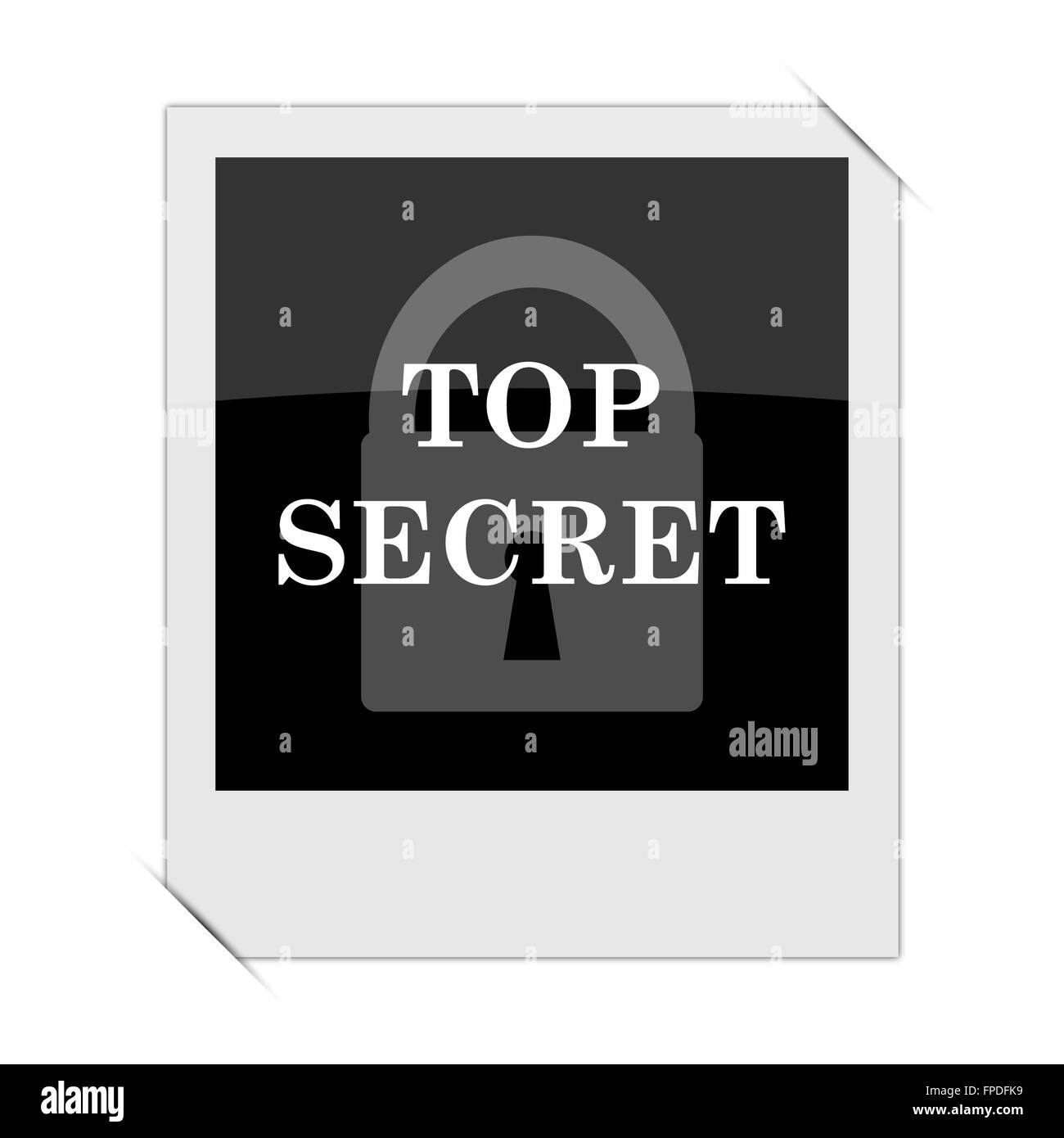 Top secret icon within a photo on white background Stock Photo - Alamy