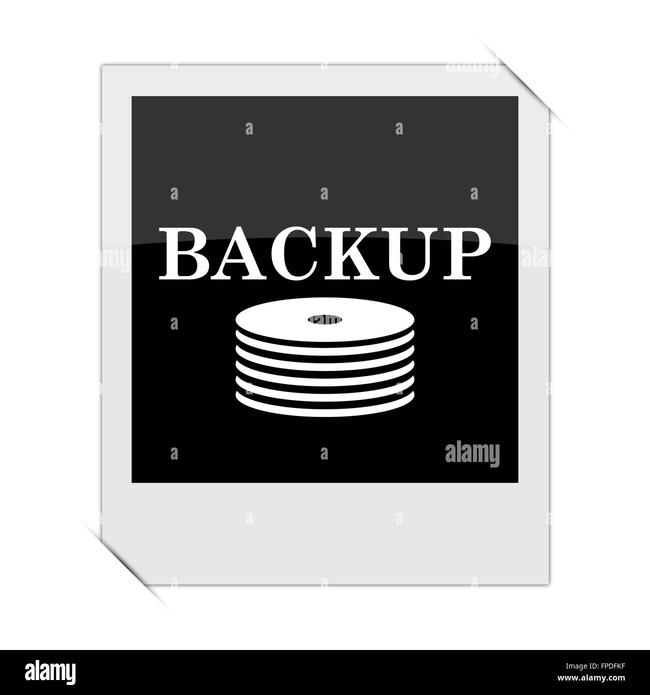 Back-up icon within a photo on white background Stock Photo - Alamy