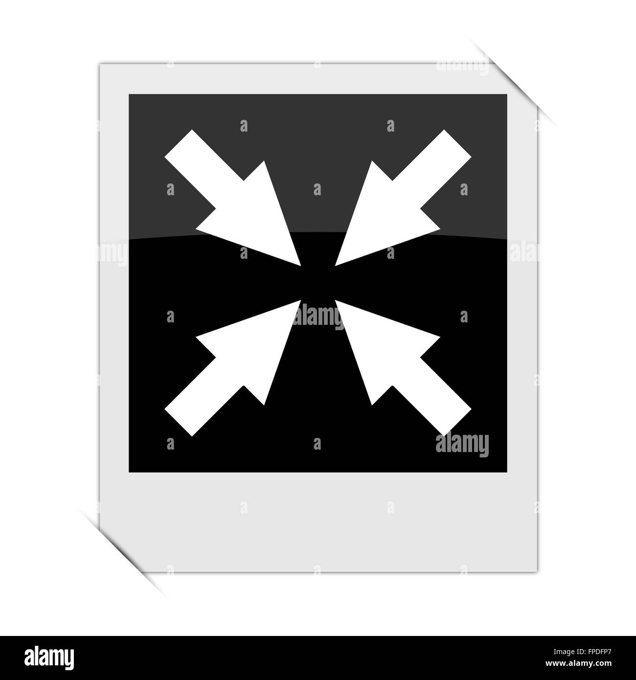 Exit full screen icon within a photo on white background Stock Photo ...