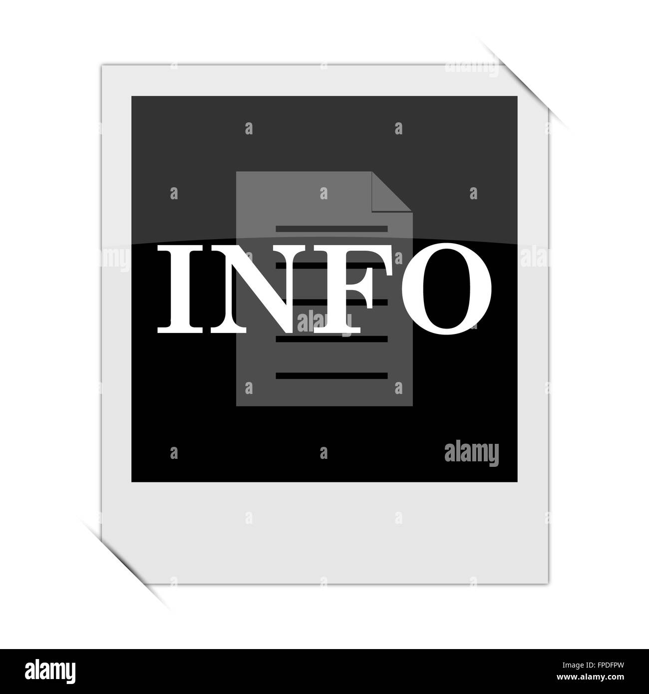 Info icon within a photo on white background Stock Photo - Alamy