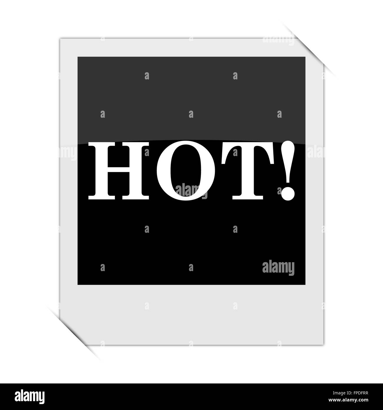 Hot icon within a photo on white background Stock Photo - Alamy