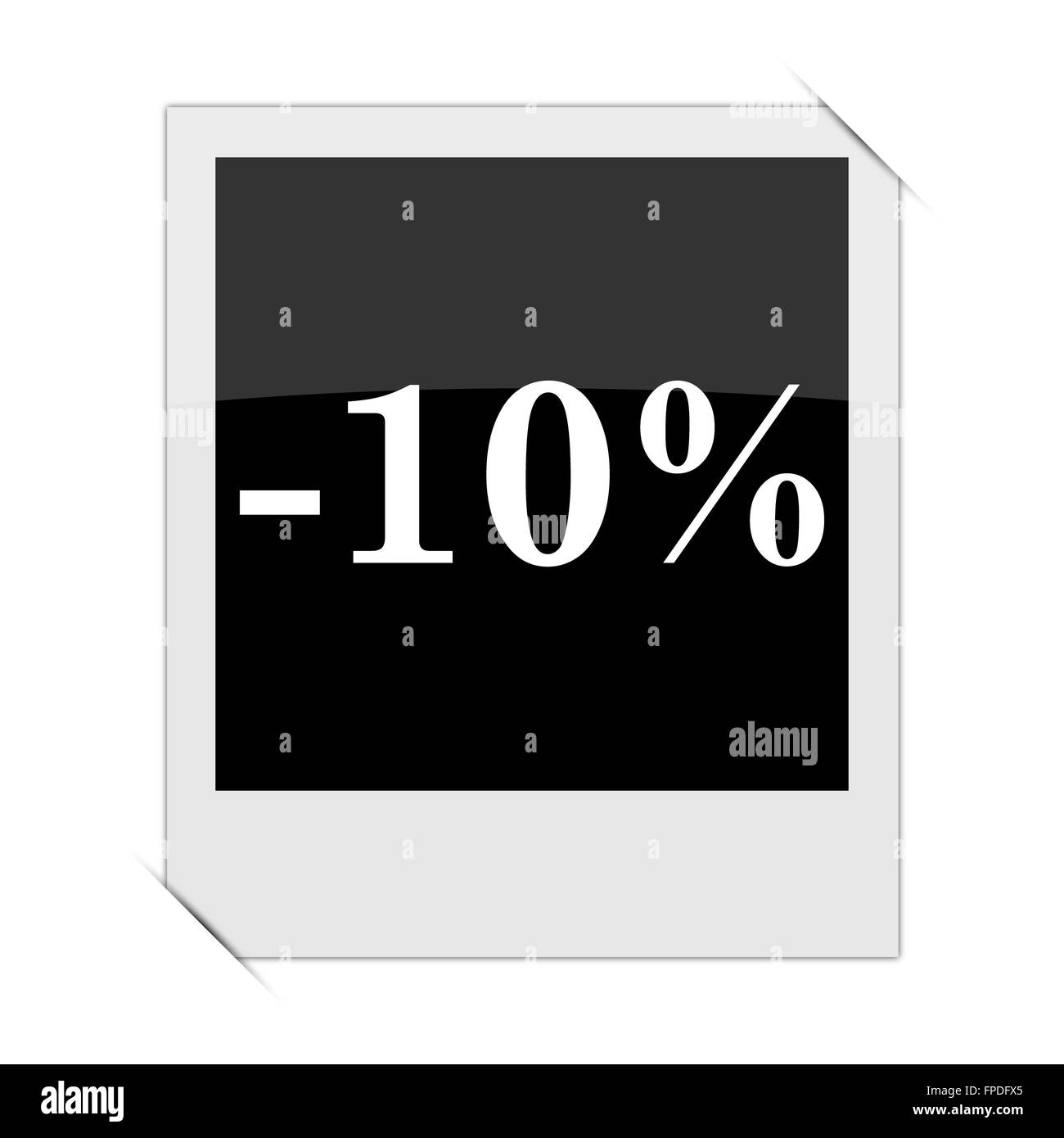 10 percent discount icon within a photo on white background Stock Photo ...