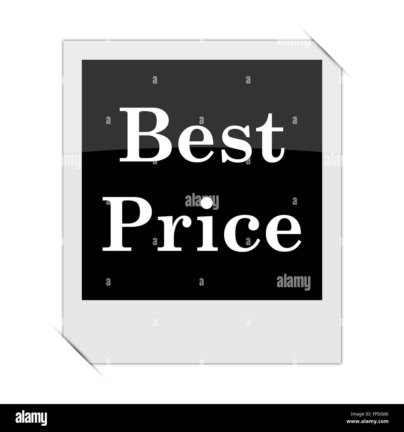 Best price icon within a photo on white background Stock Photo - Alamy