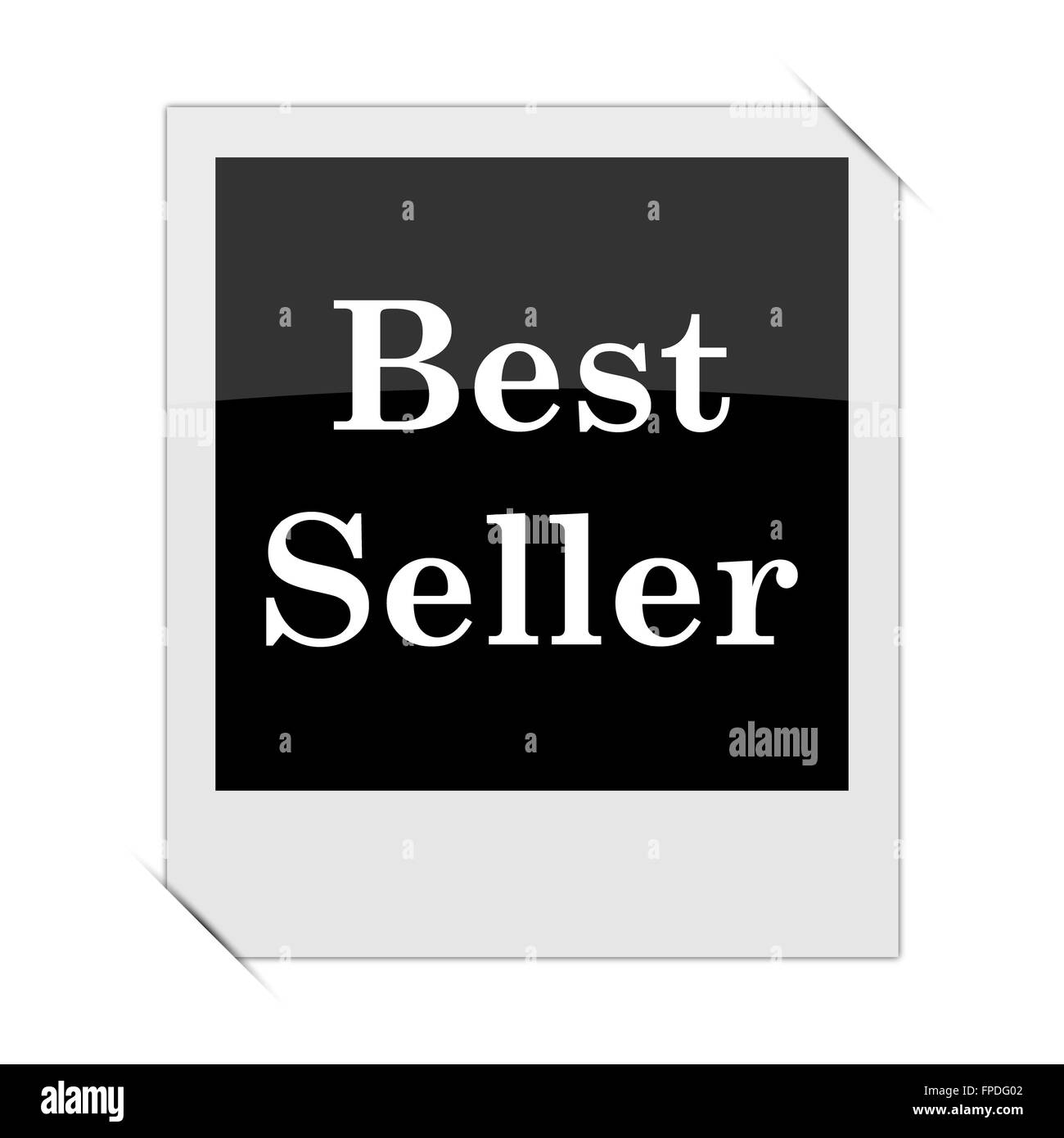 Best seller icon within a photo on white background Stock Photo - Alamy