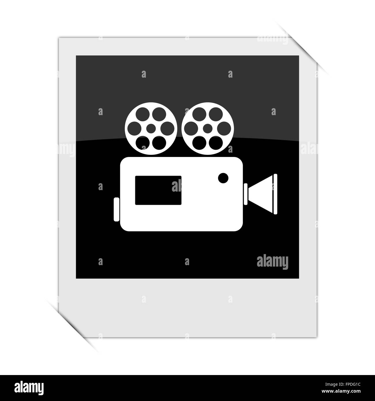 Video camera icon within a photo on white background Stock Photo - Alamy