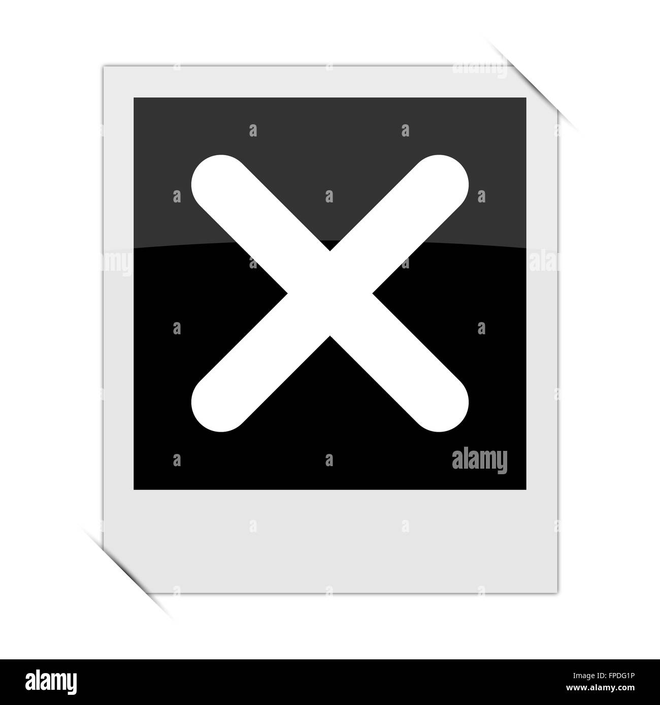 X close icon within a photo on white background Stock Photo - Alamy