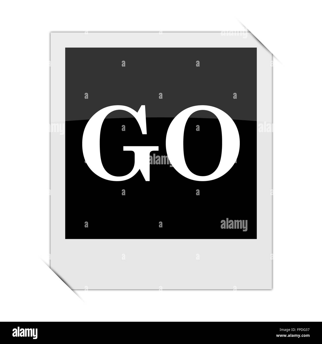 GO icon within a photo on white background Stock Photo - Alamy