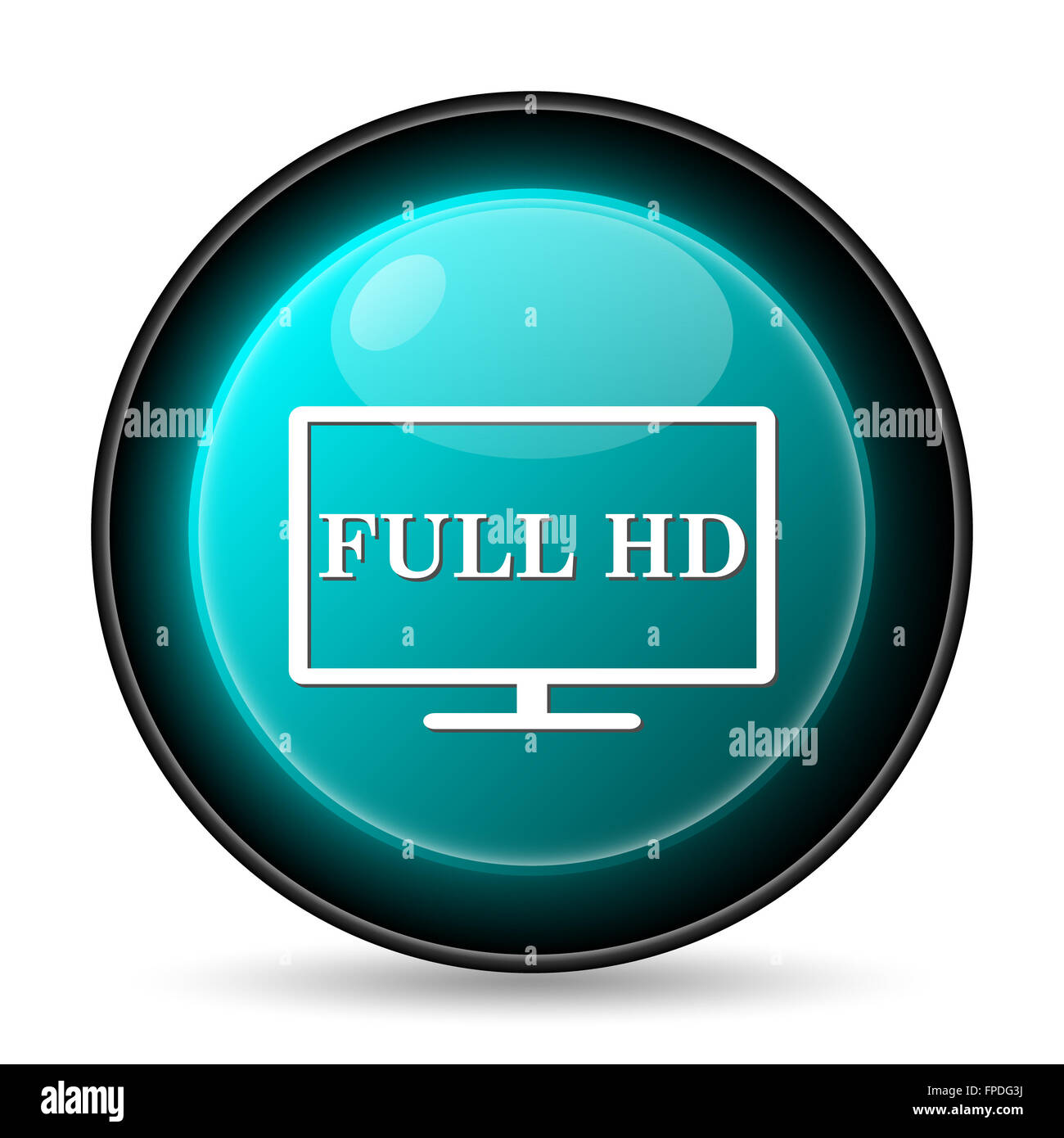 Full HD icon. Internet button on white background Stock Photo - Alamy