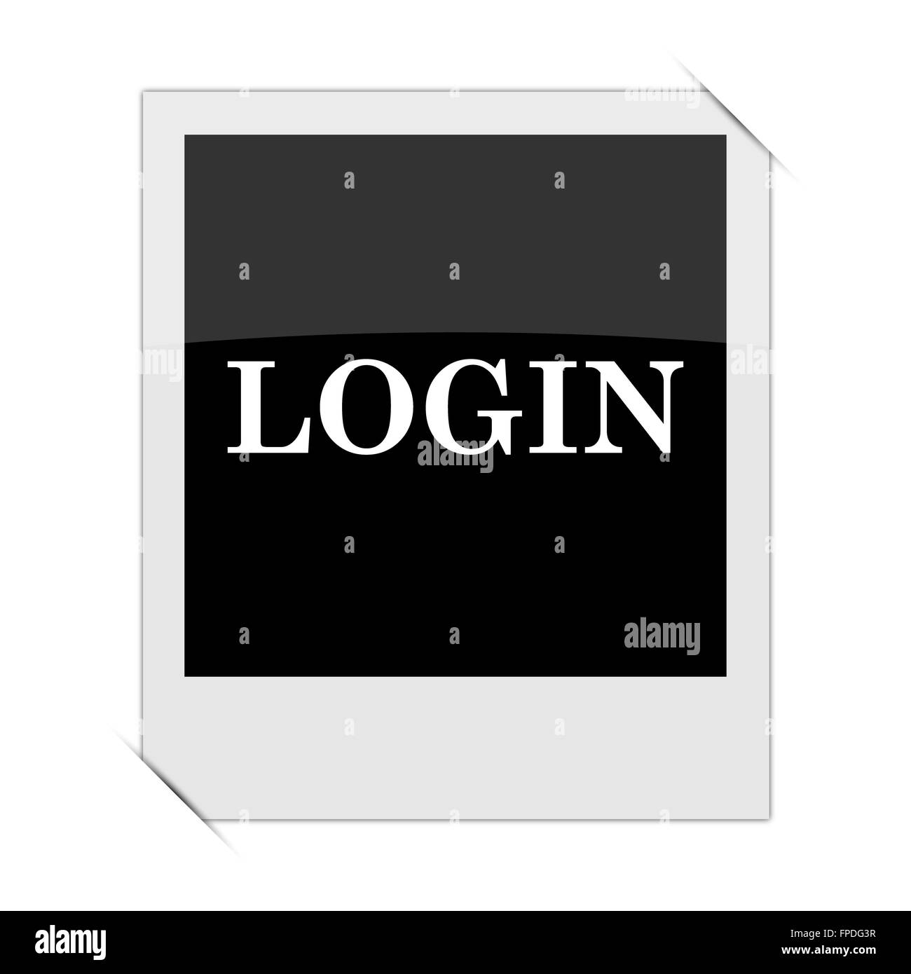 Login icon within a photo on white background Stock Photo - Alamy