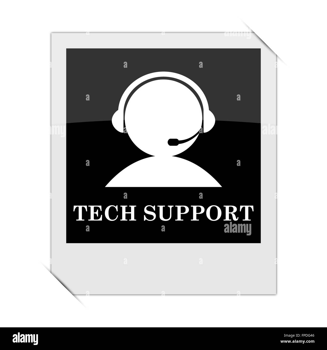 Tech support icon within a photo on white background Stock Photo - Alamy