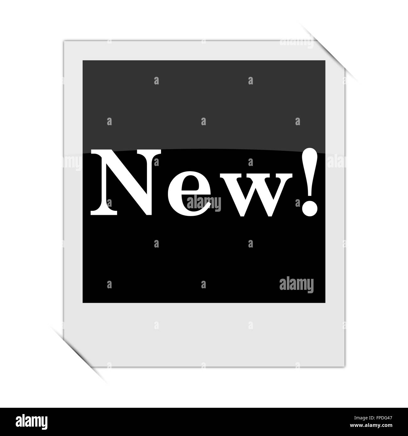 New icon within a photo on white background Stock Photo - Alamy