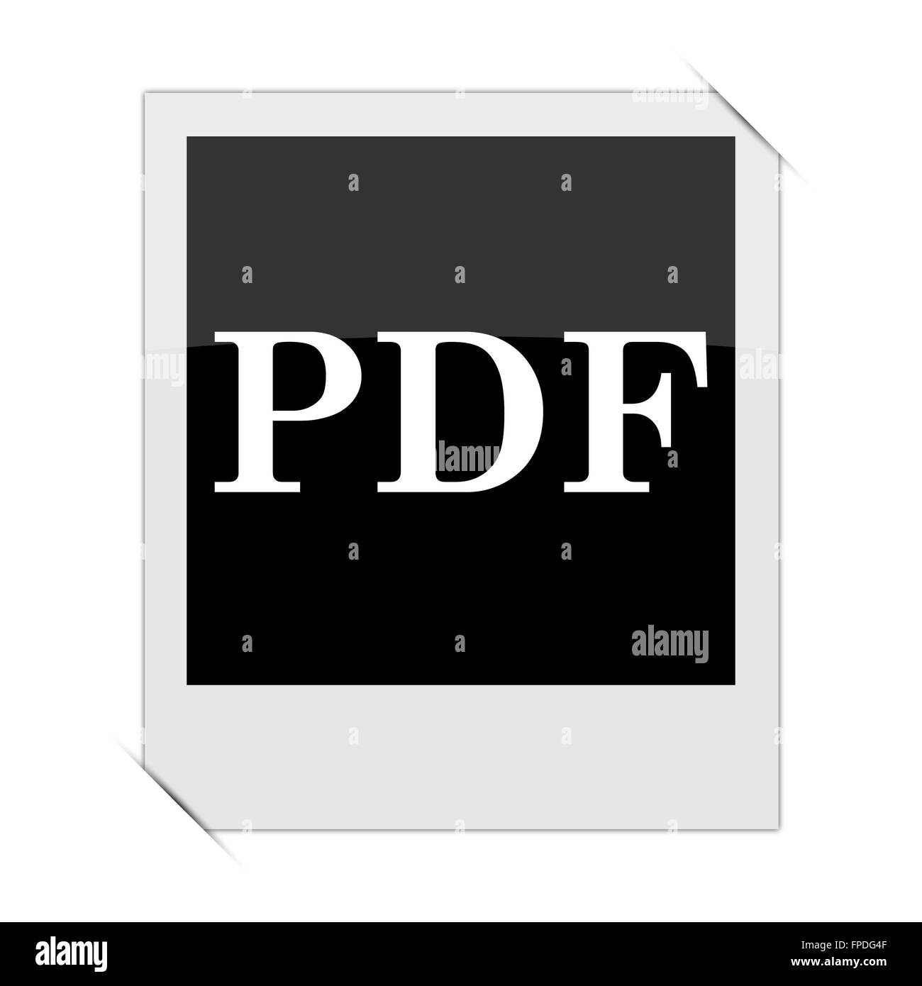 PDF icon within a photo on white background Stock Photo - Alamy