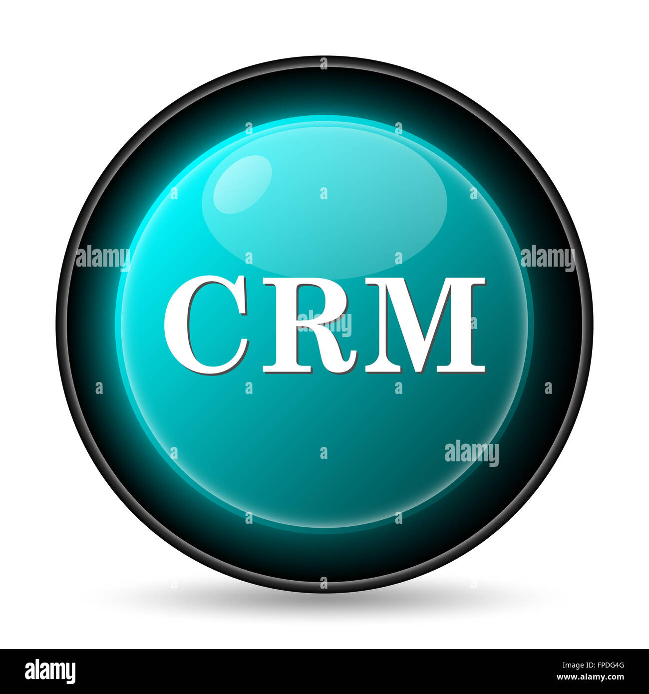 CRM icon. Internet button on white background Stock Photo - Alamy