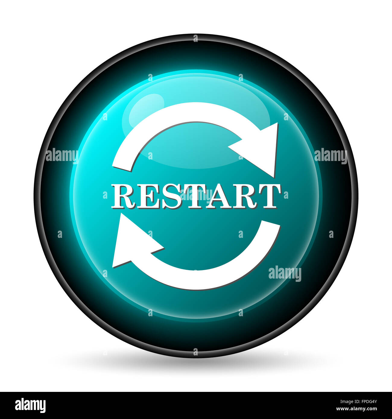 Restart icon. Internet button on white background Stock Photo - Alamy