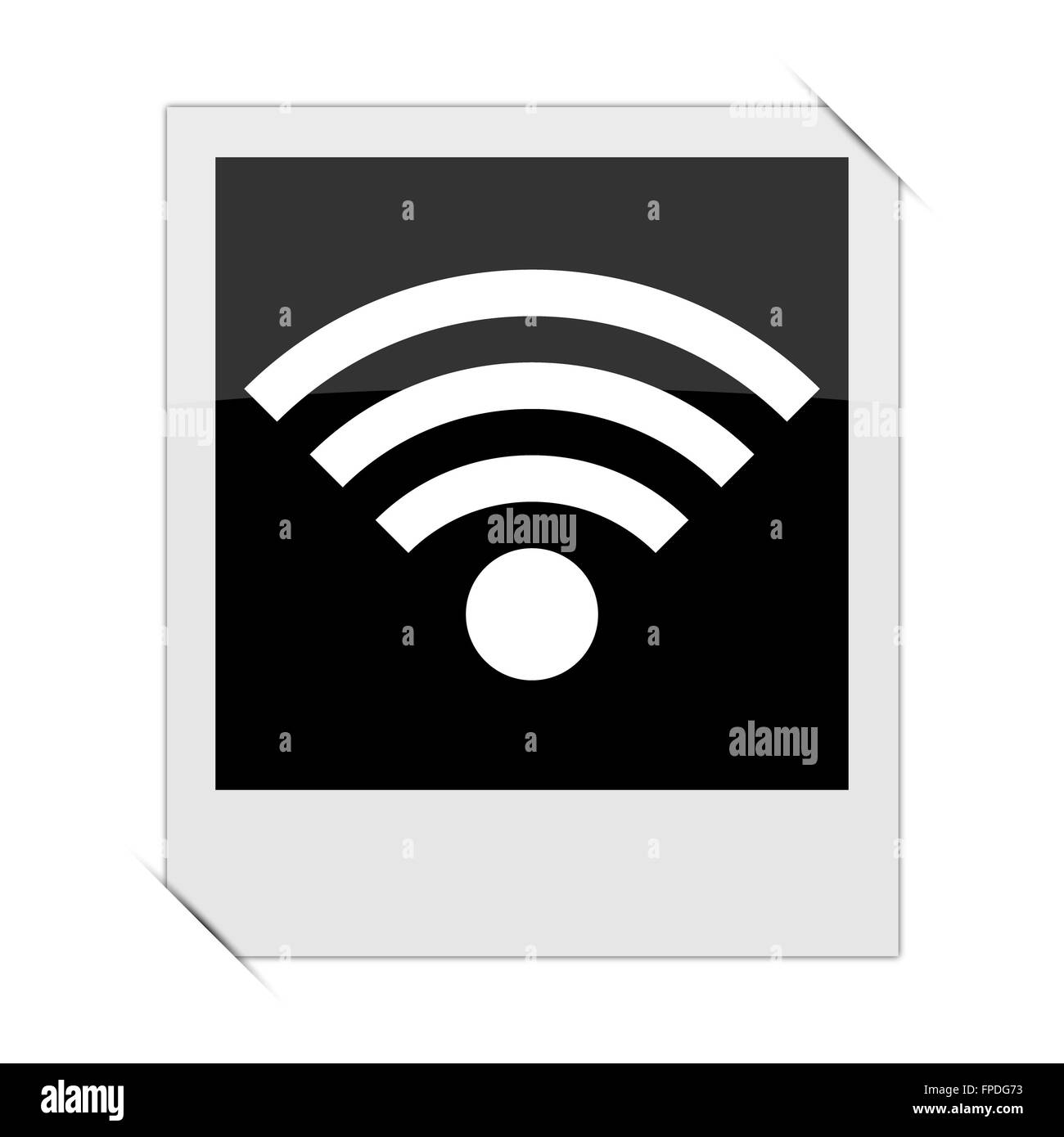 Wireless sign icon within a photo on white background Stock Photo - Alamy